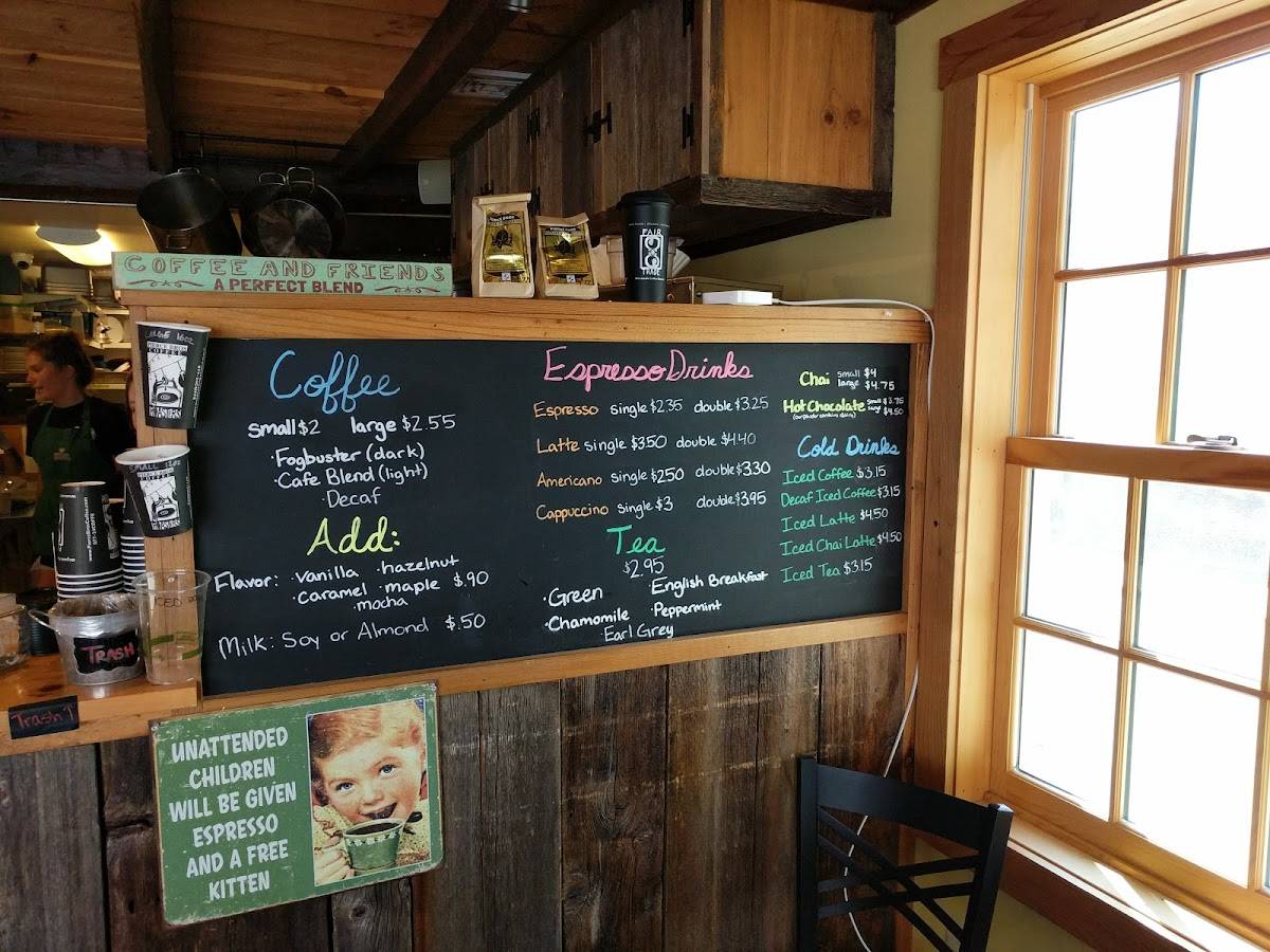 Menu at The Village Roost cafe, Wilmington