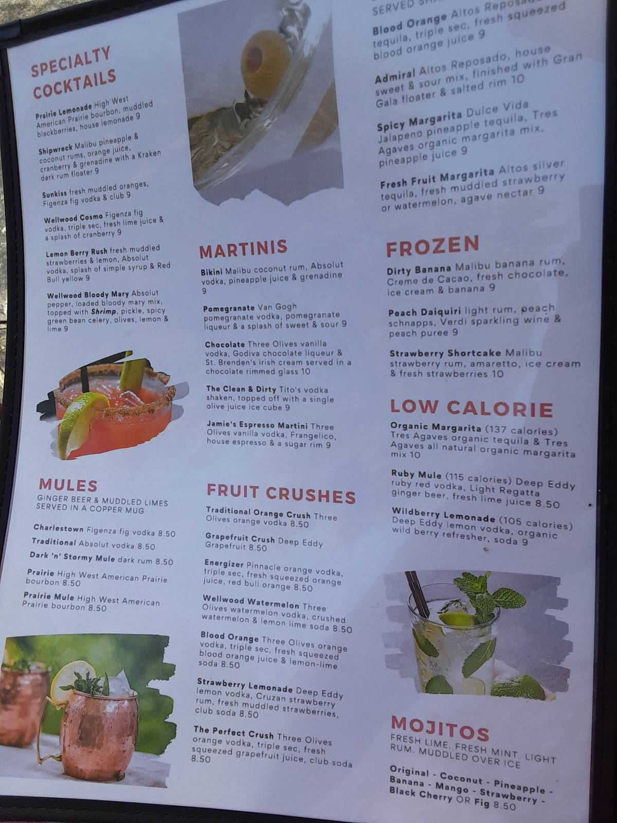 Menu at The Wellwood Restaurant, Charlestown, 523 Water St