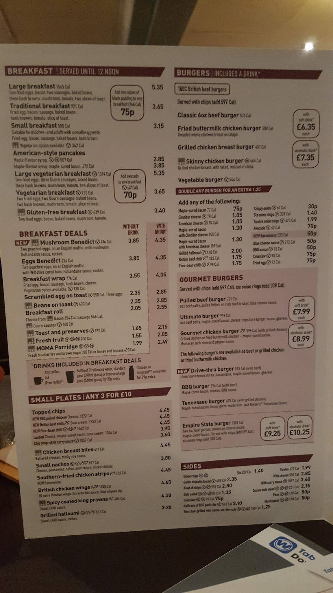 Menu at The William Henry - JD Wetherspoon pub & bar, Weymouth