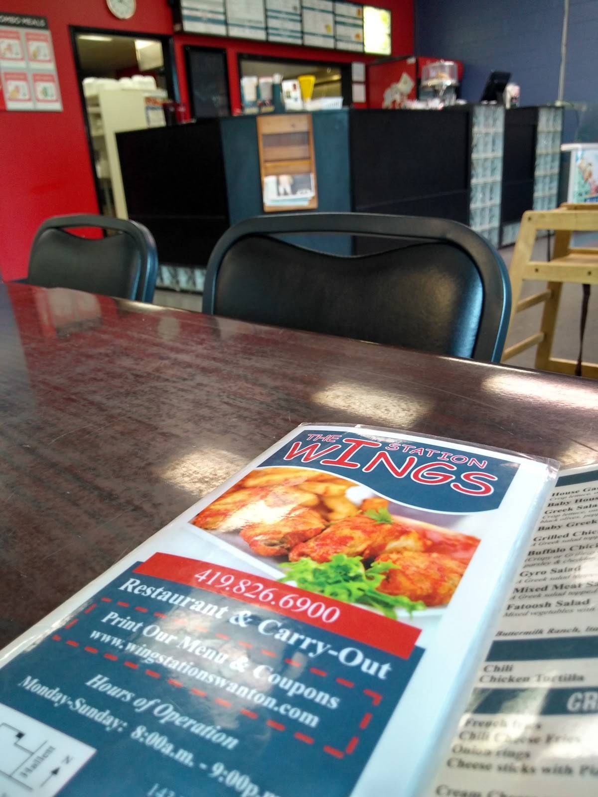 Menu at The Wings Station restaurant, Swanton