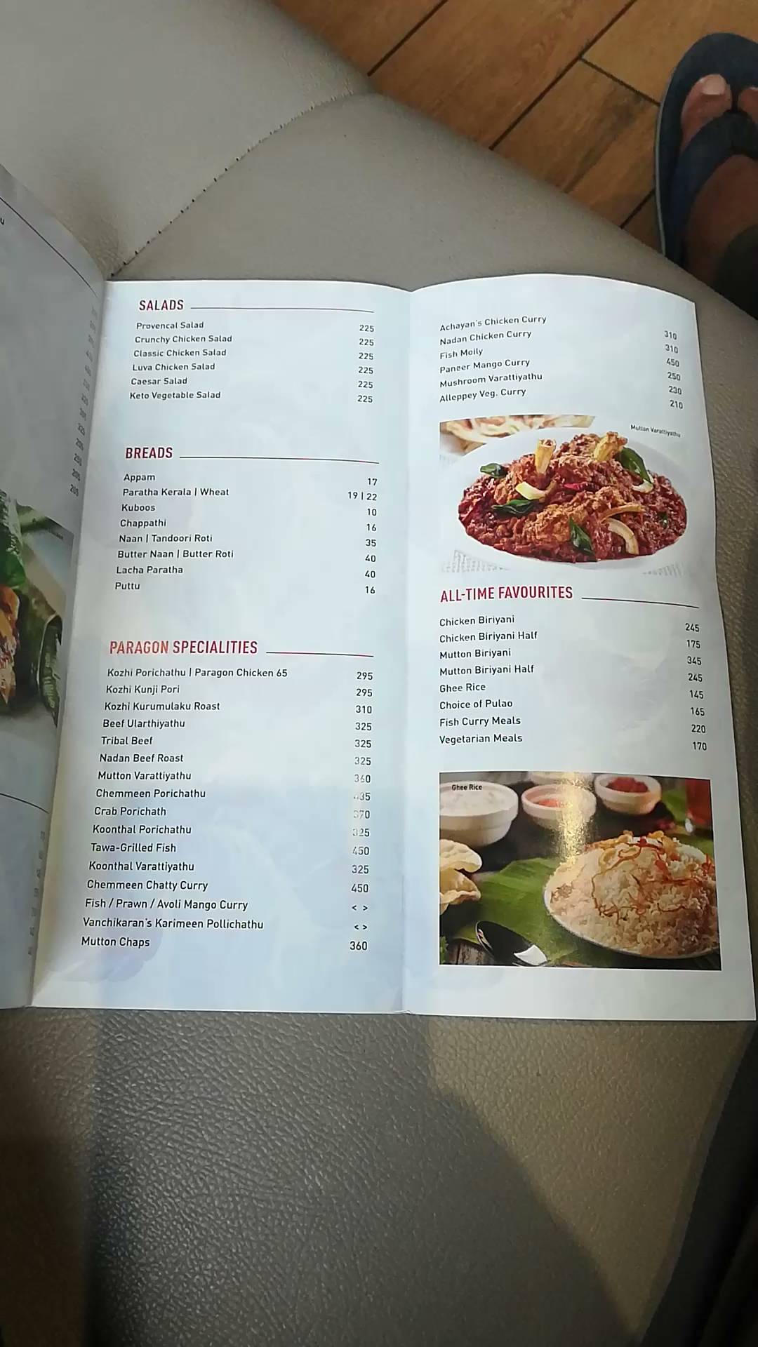 Menu at Paragon Restaurant Trivandrum, Thiruvananthapuram