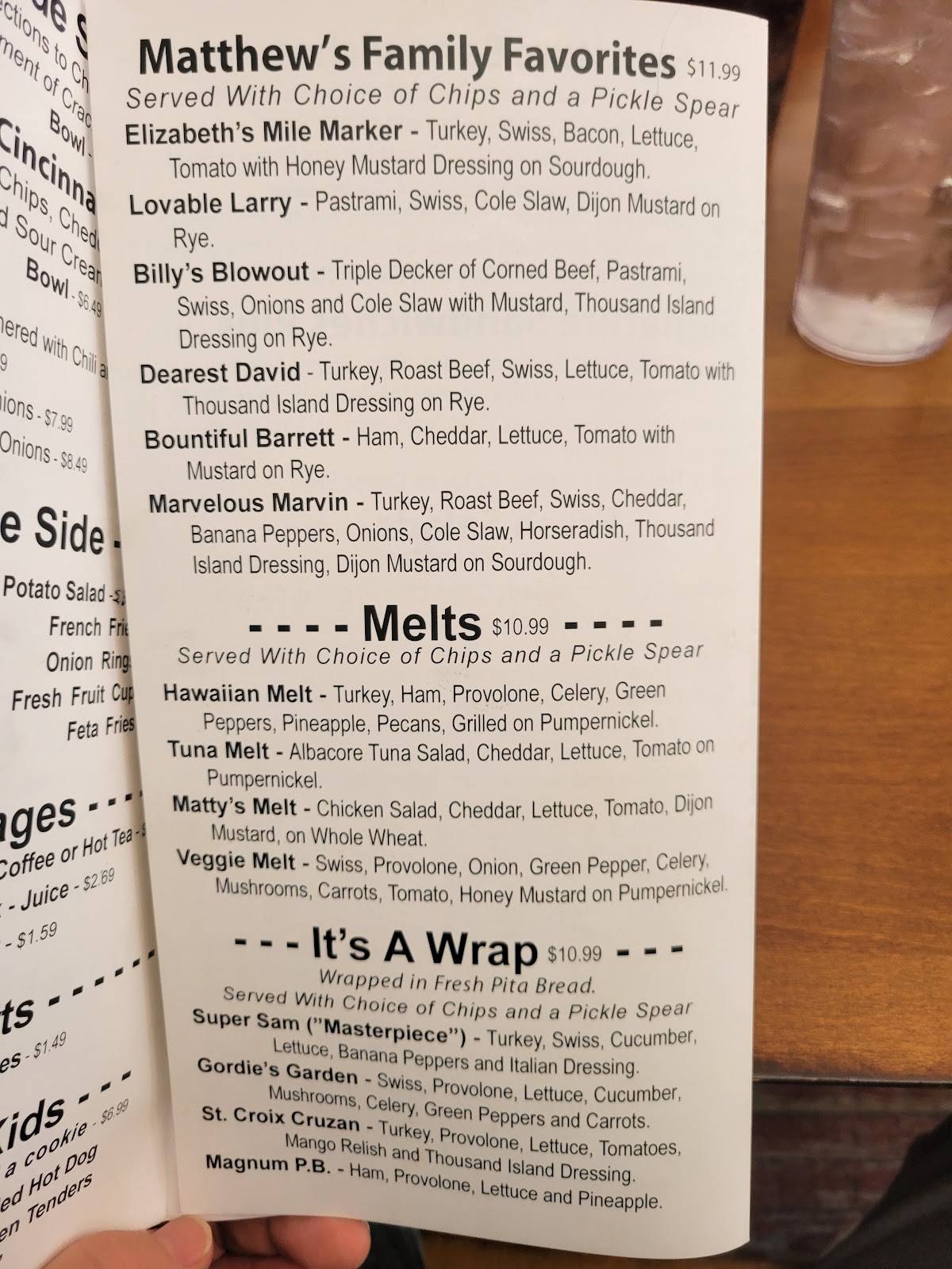 Menu at Three Chopt Sandwich Shoppe fast food, Hendersonville