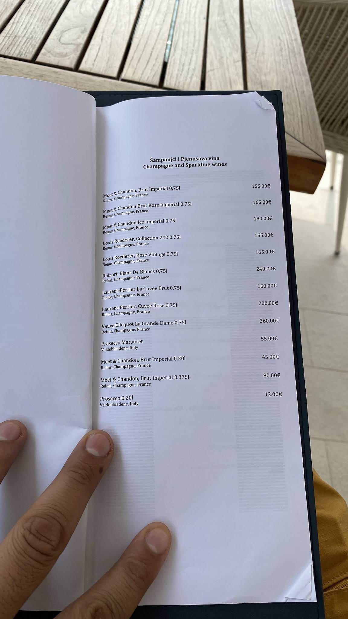 Menu at Forza Porto restaurant, Tivat