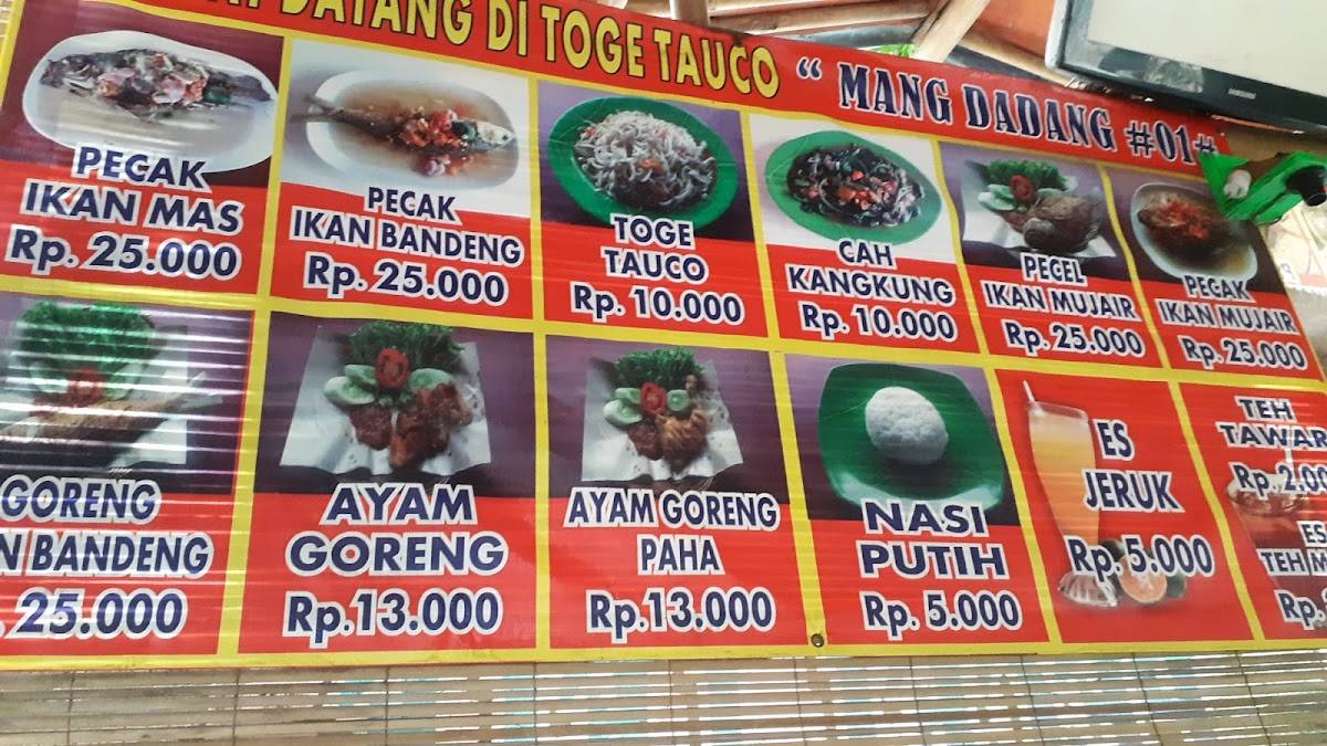 Menu at Toge Tauco Mang Dadang restaurant, Bekasi Regency