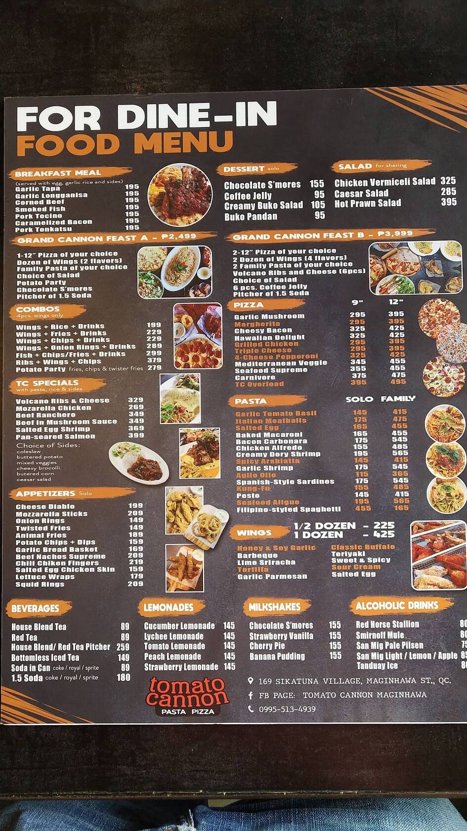 Menu at Tomato Cannon - Maginhawa Branch restaurant, Quezon City