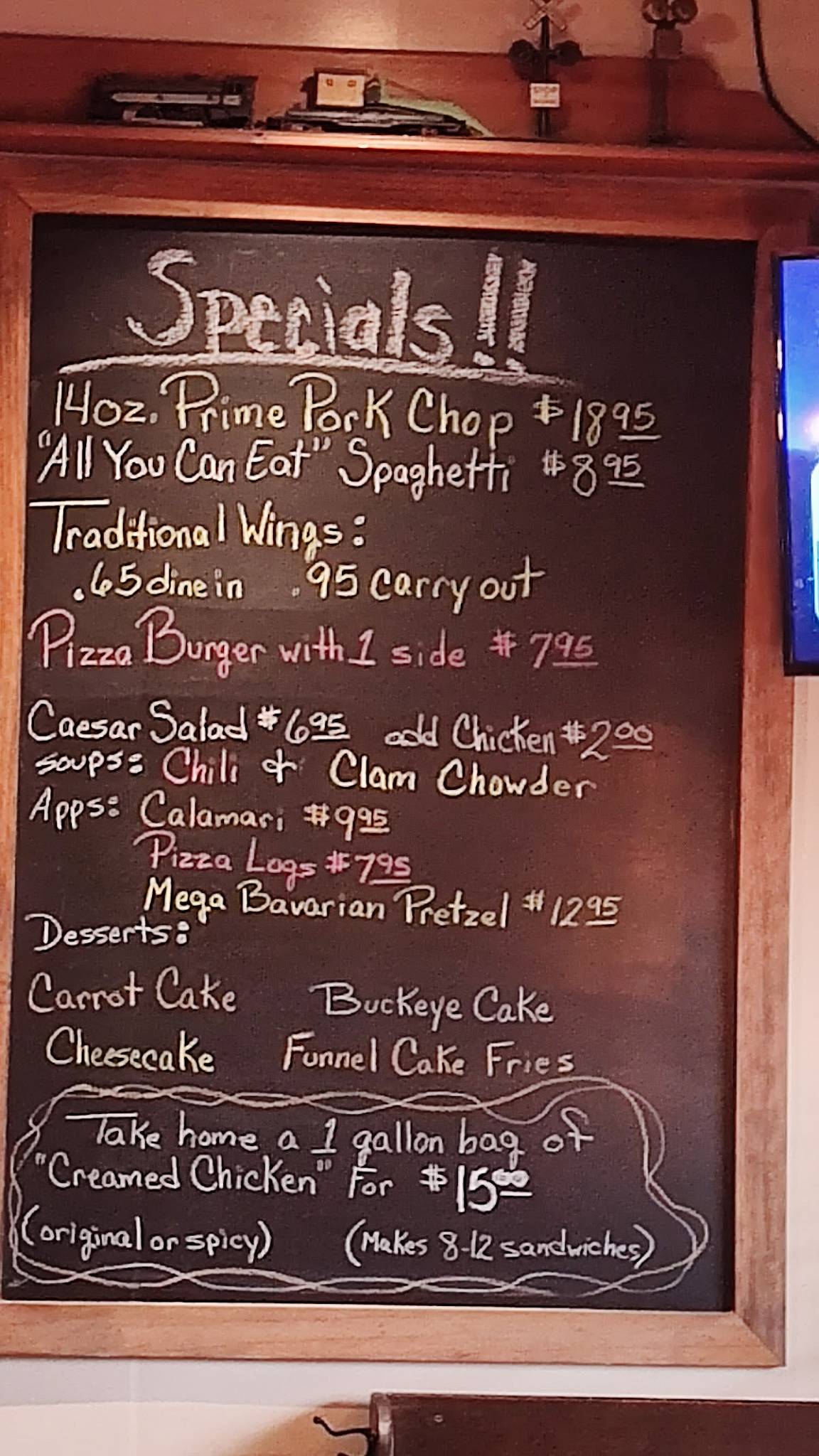 Menu at Towpath Tavern pub & bar, Bolivar, 225 Canal St