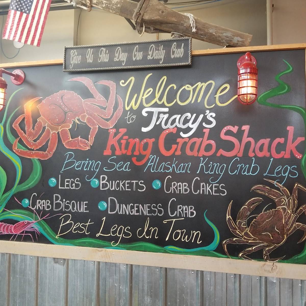 Menu at Tracy’s King Crab Shack restaurant, Juneau, 432 S Franklin St