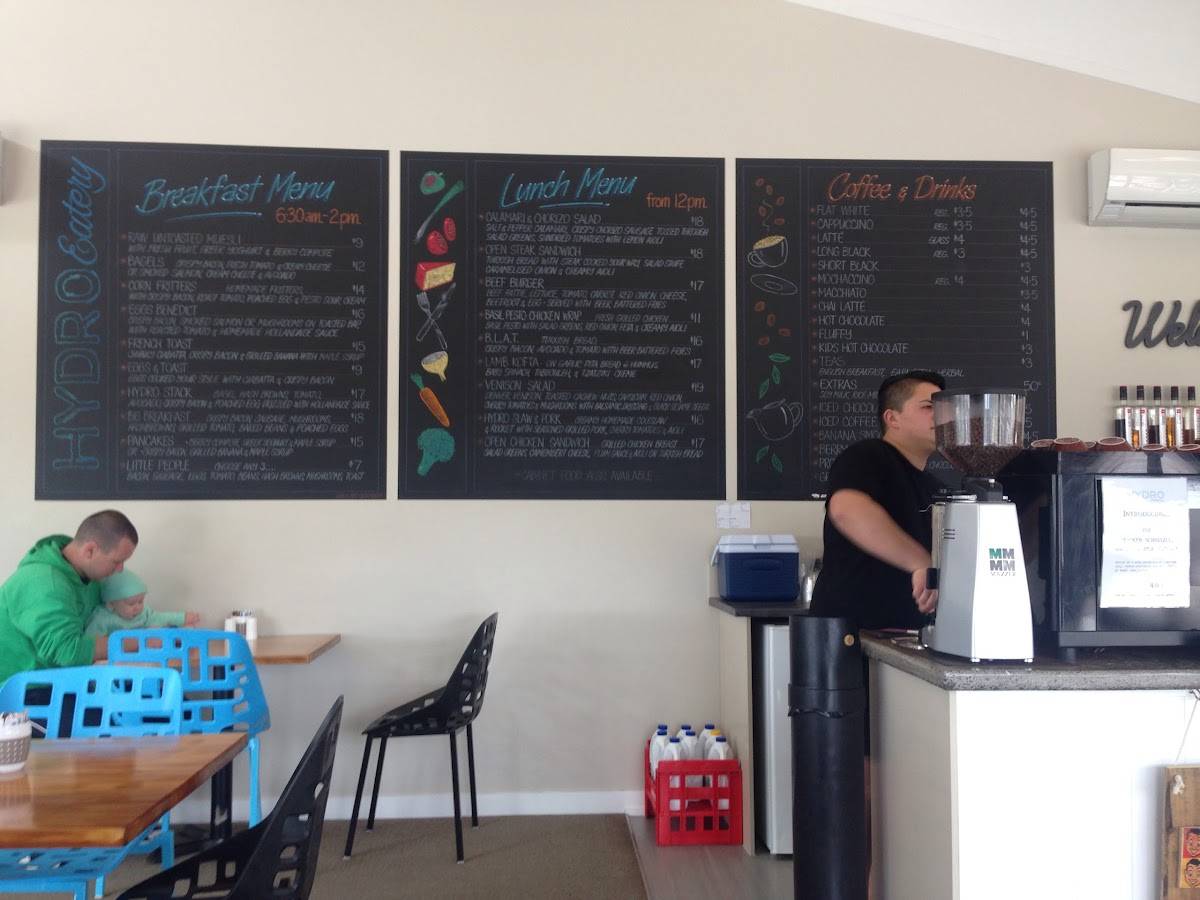 Menu at Hydro Eatery cafe, Turangi