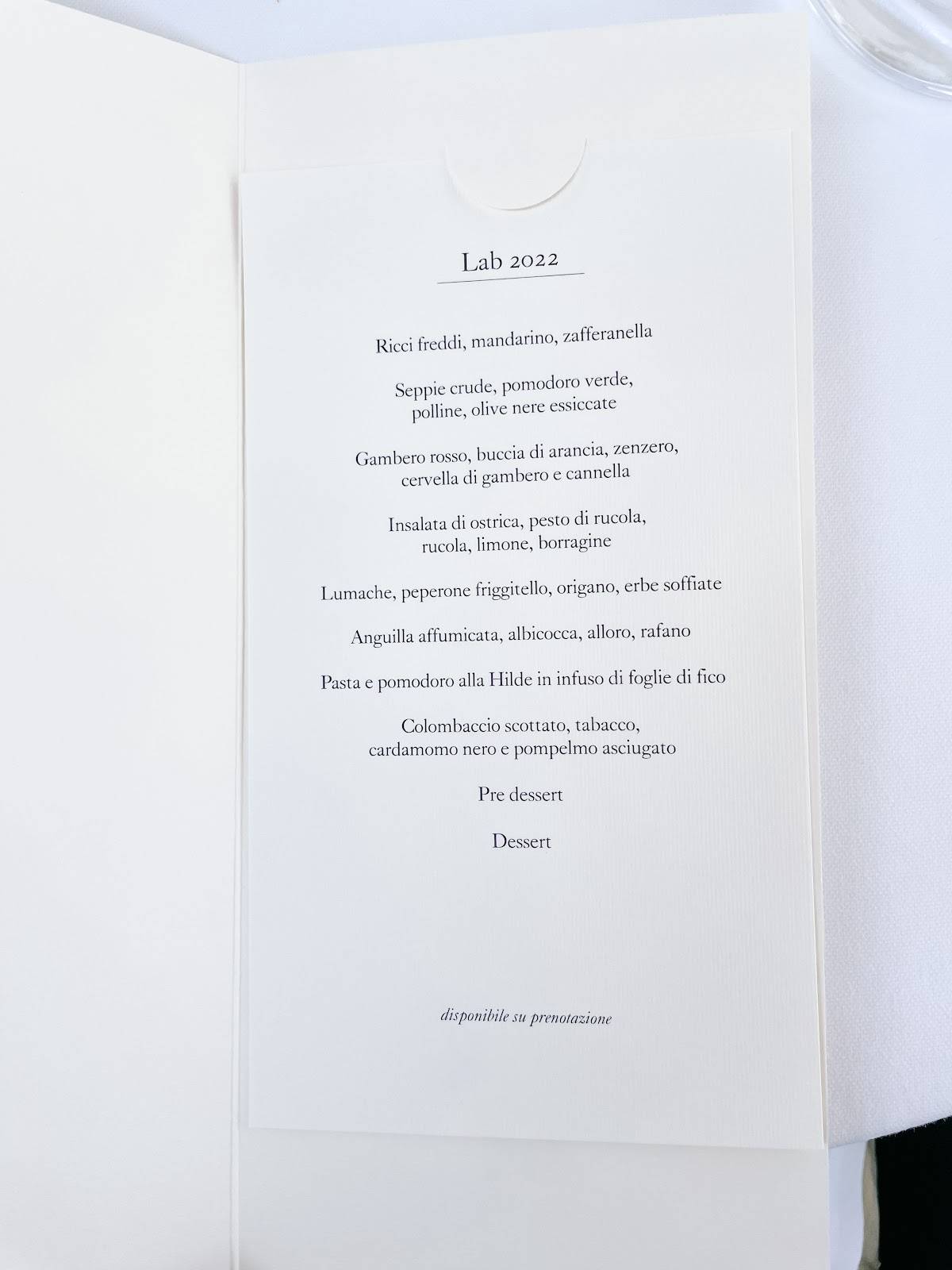 Speisekarte von Uliassi restaurant, Senigallia