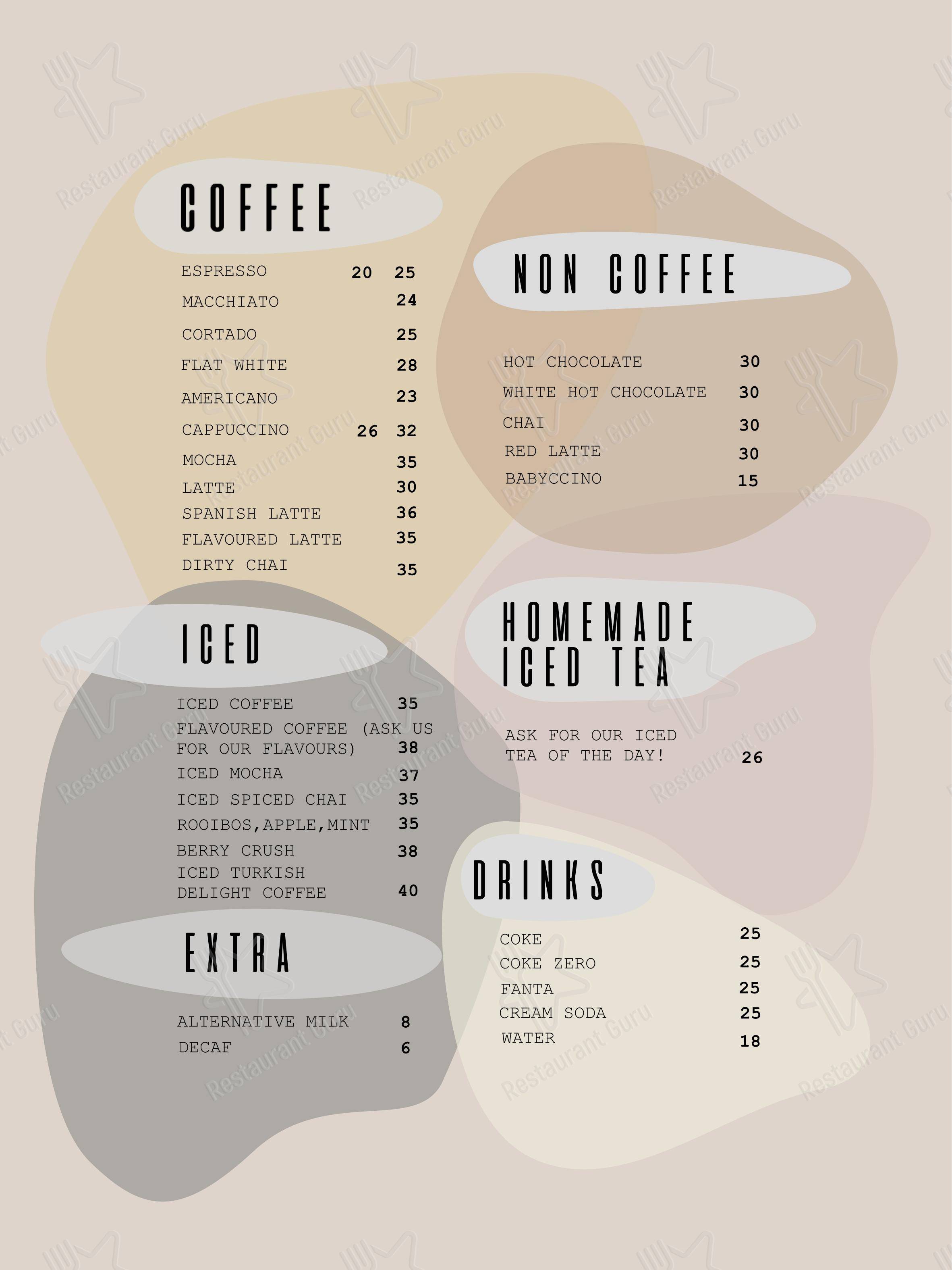 Menu at Unbound Coffee & Bagels, Bloemfontein