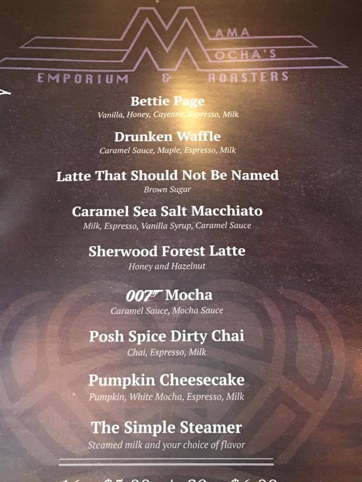 Menu at Union Jack Cafe, Rainbow City