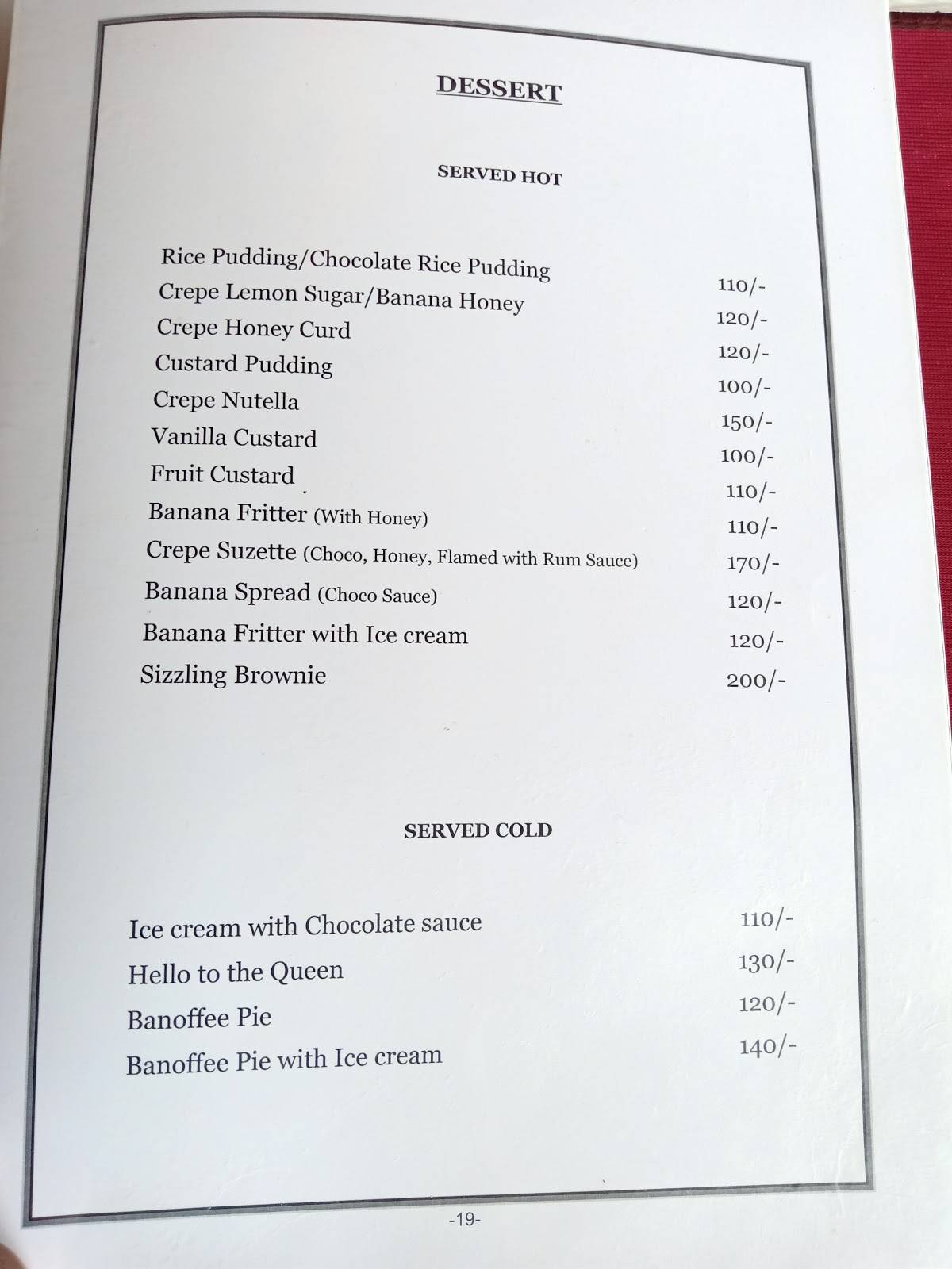 Menu at ABBA Restaurant & Everest German Bakery Varkala, Varkala