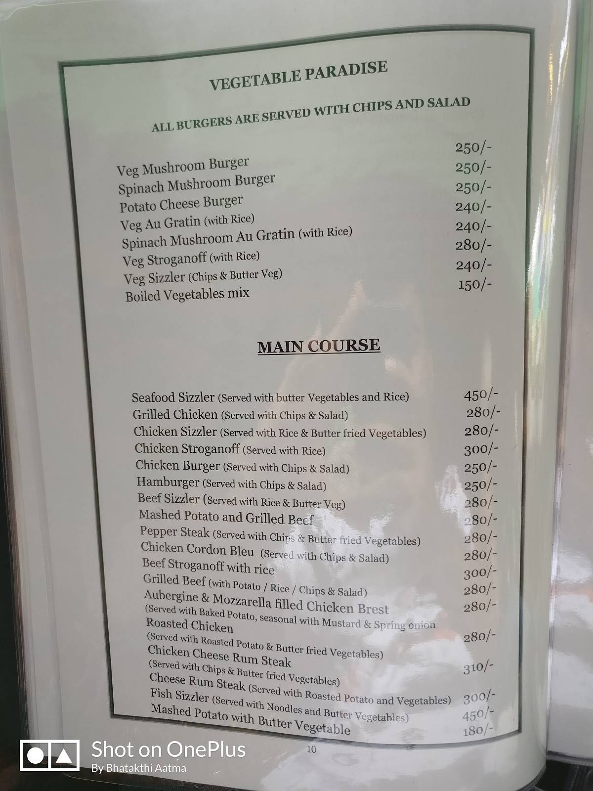 Menu at ABBA Restaurant & Everest German Bakery Varkala, Varkala