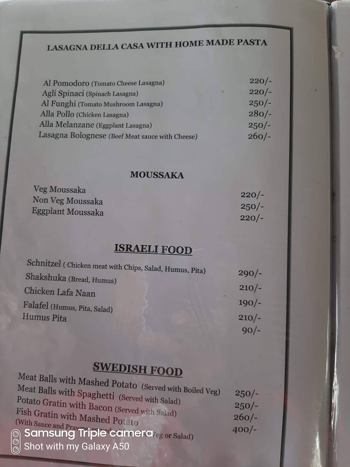 Menu at ABBA Restaurant & Everest German Bakery Varkala, Varkala