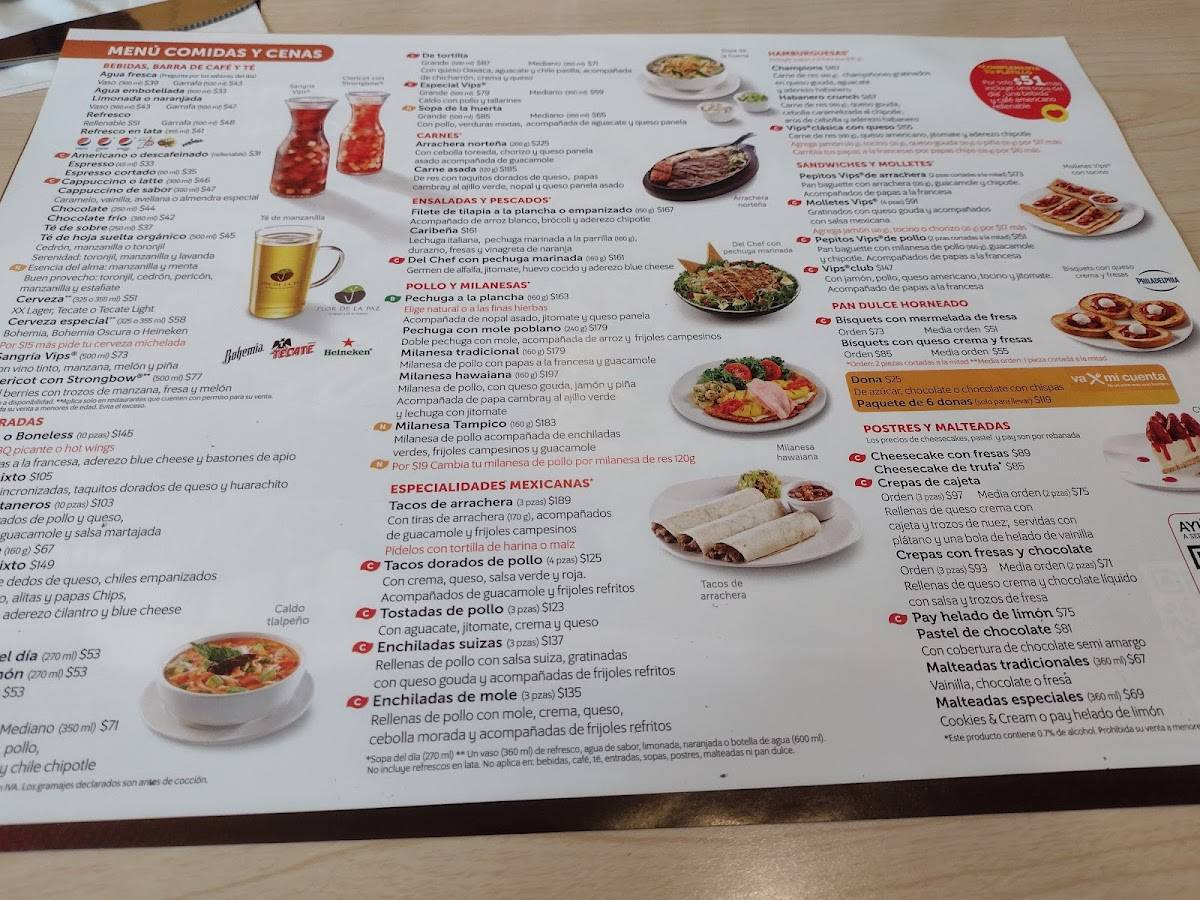 Menu at Vips Los Parques restaurant, Saltillo, Blvd. Nazario Ortiz 2345