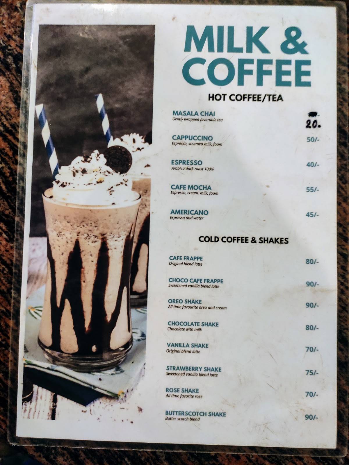 Menu at Volga Restaurant, Pilani