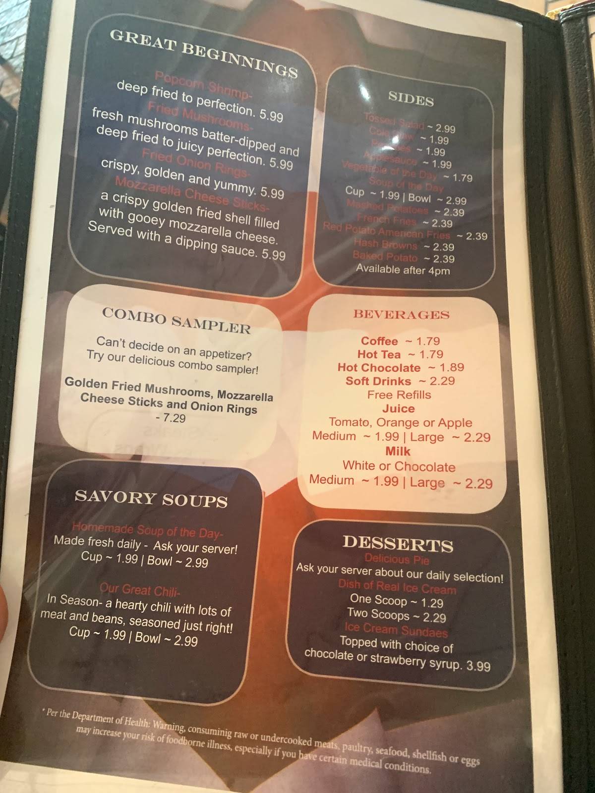 Menu at American Table Family Restaurant, Washington