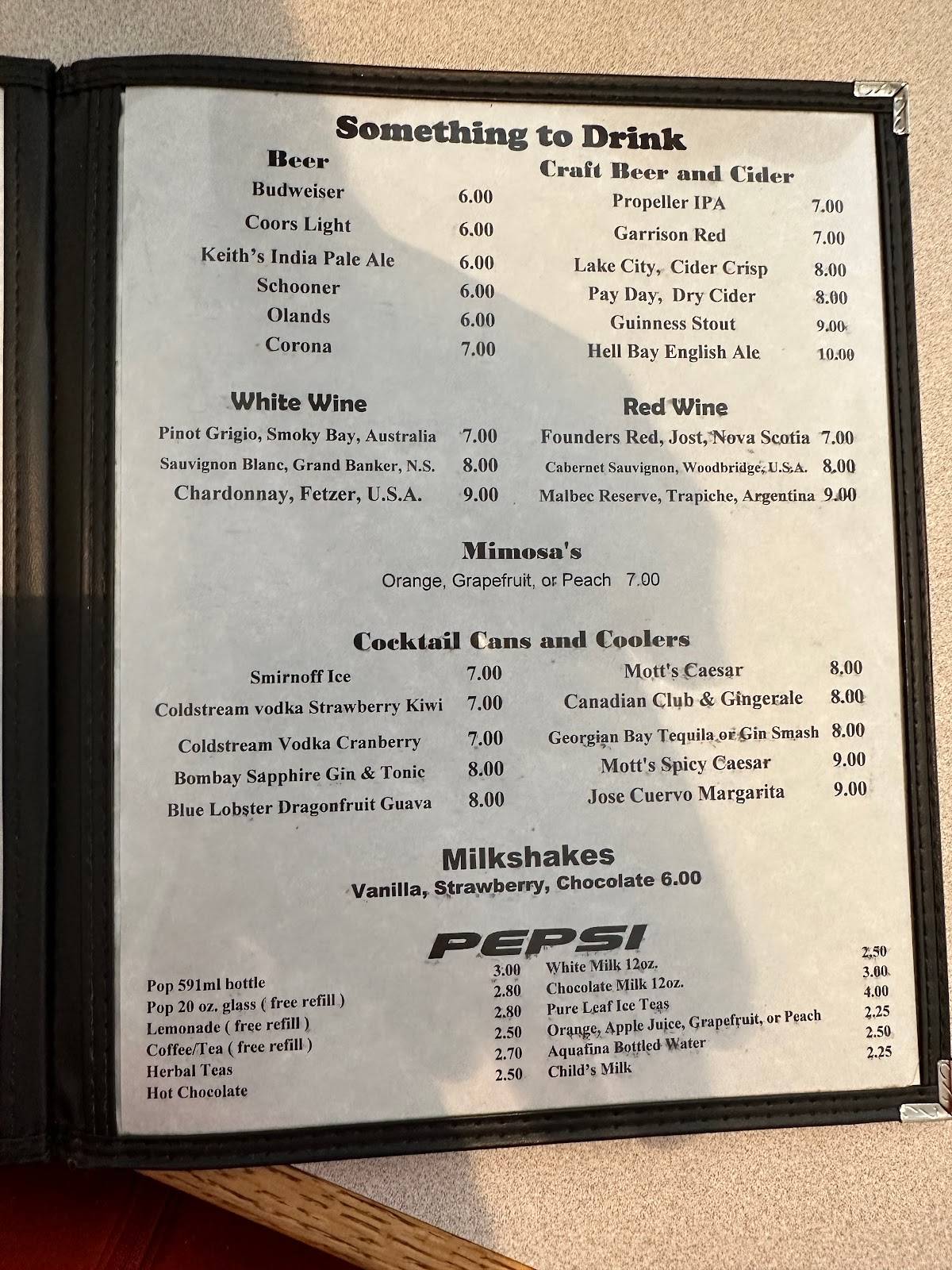 Menu at Waves Seafood & Grill restaurant, Bridgewater