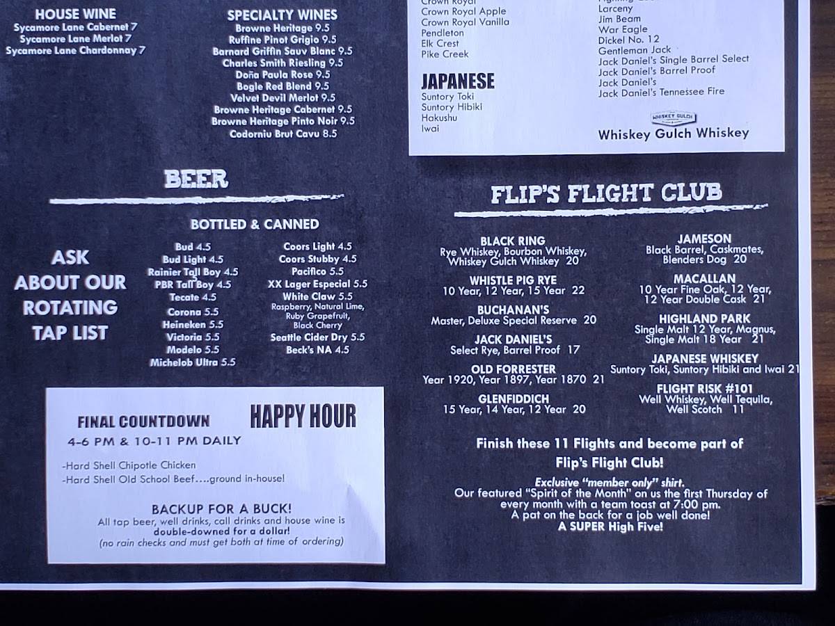 Menu at Whiskey Gulch CoffeePub, Port Orchard