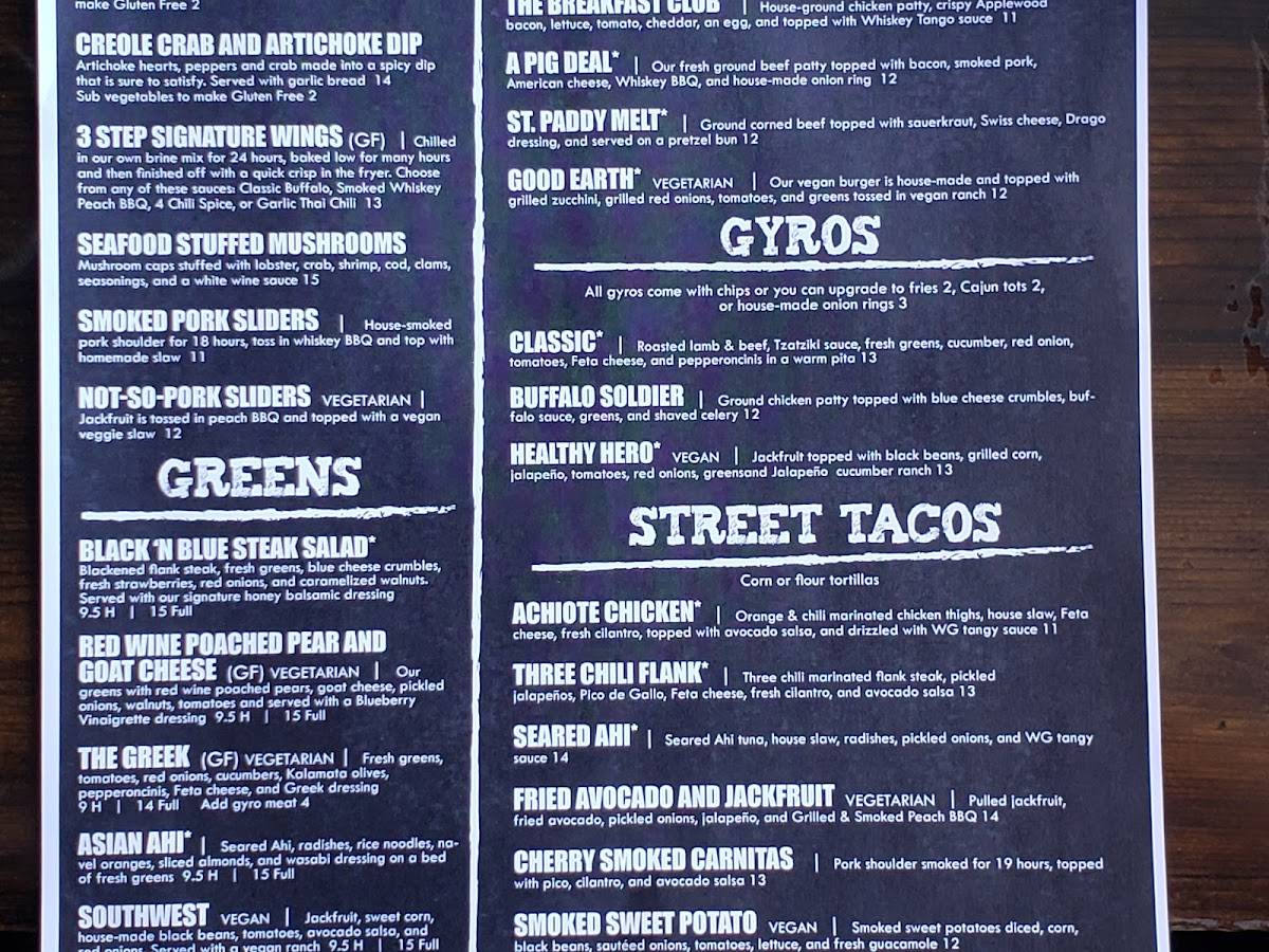Menu at Whiskey Gulch CoffeePub, Port Orchard