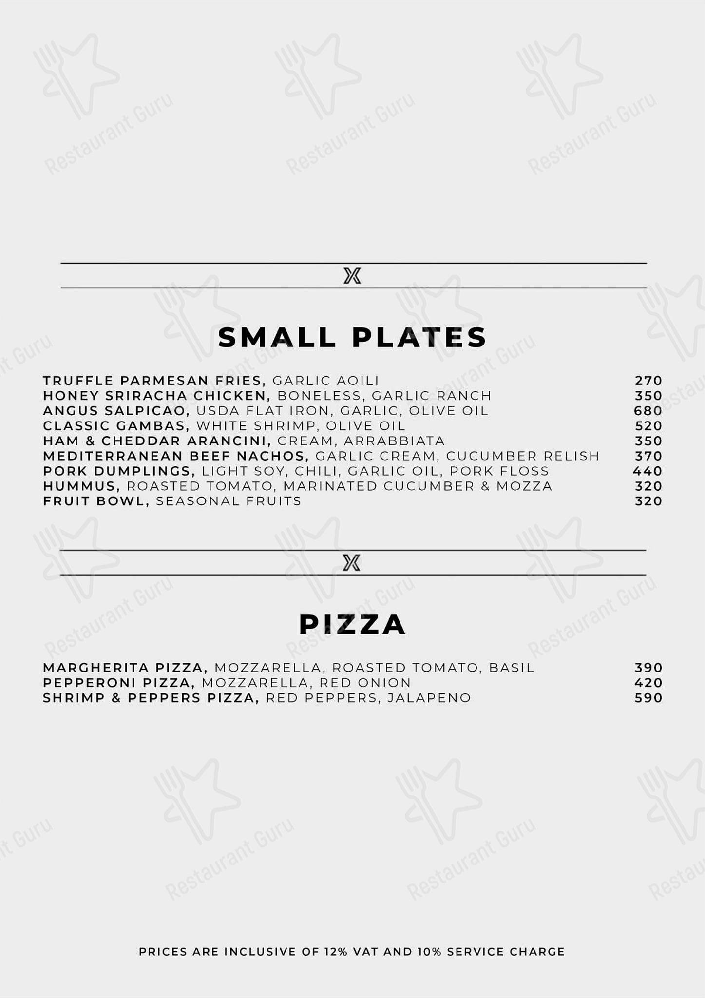 Menu at Xylo at The Palace pub & bar, Taguig