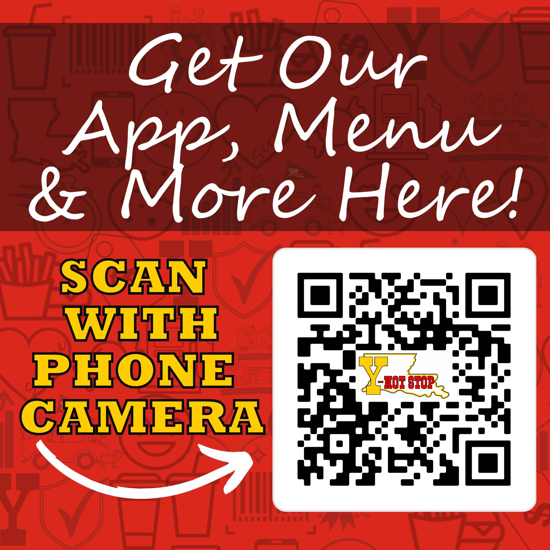 Menu at Y-Not Stop Simmesport fast food, Simmesport, 16137 LA-1