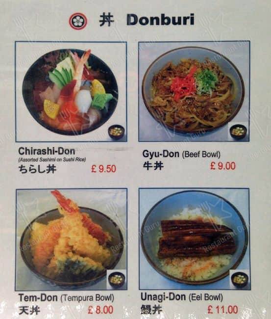 Menu at Eat Tokyo (Soho) restaurant, London, 16 Old Compton St