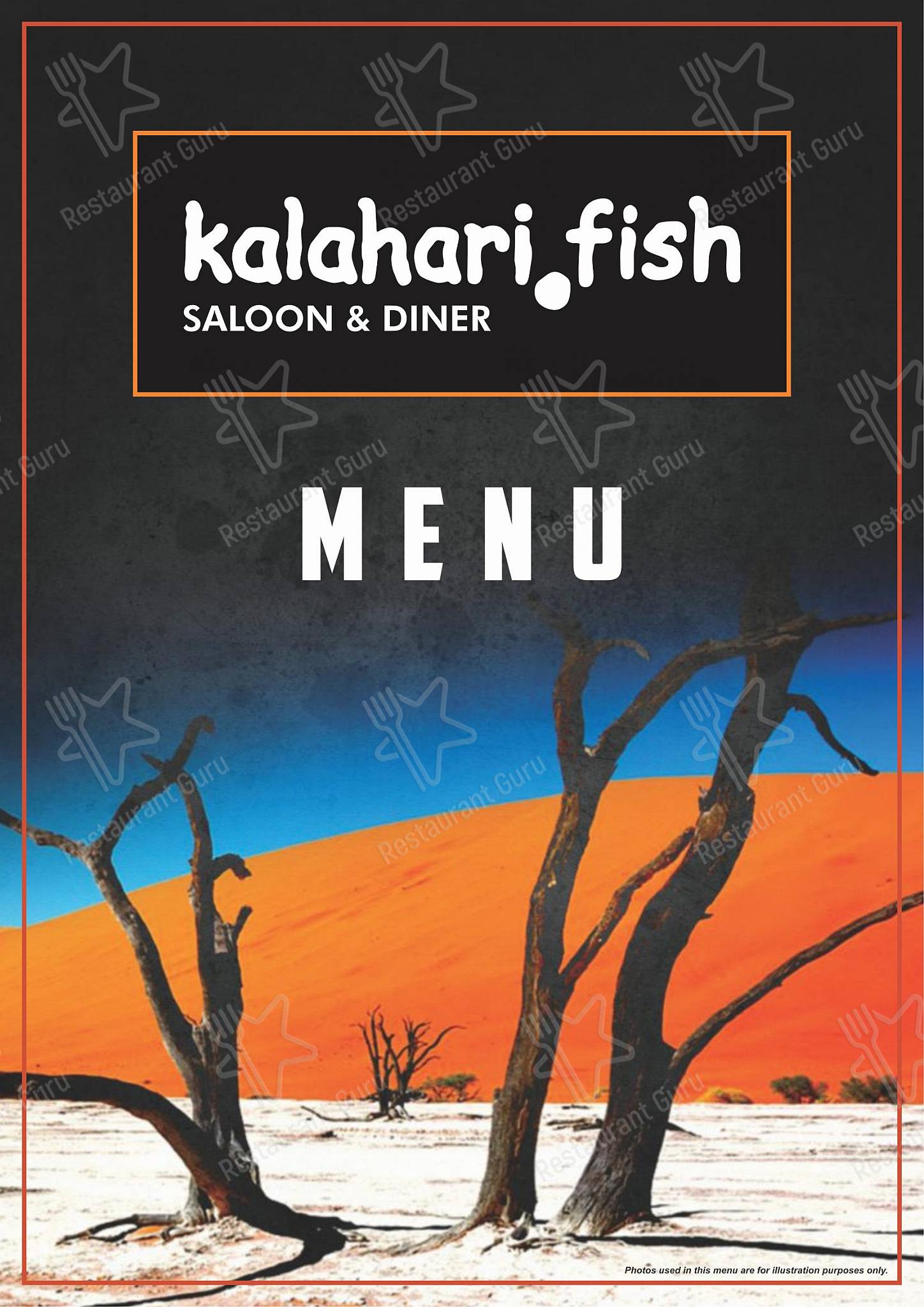 Menu at Kalahari.fish restaurant, Bloemfontein