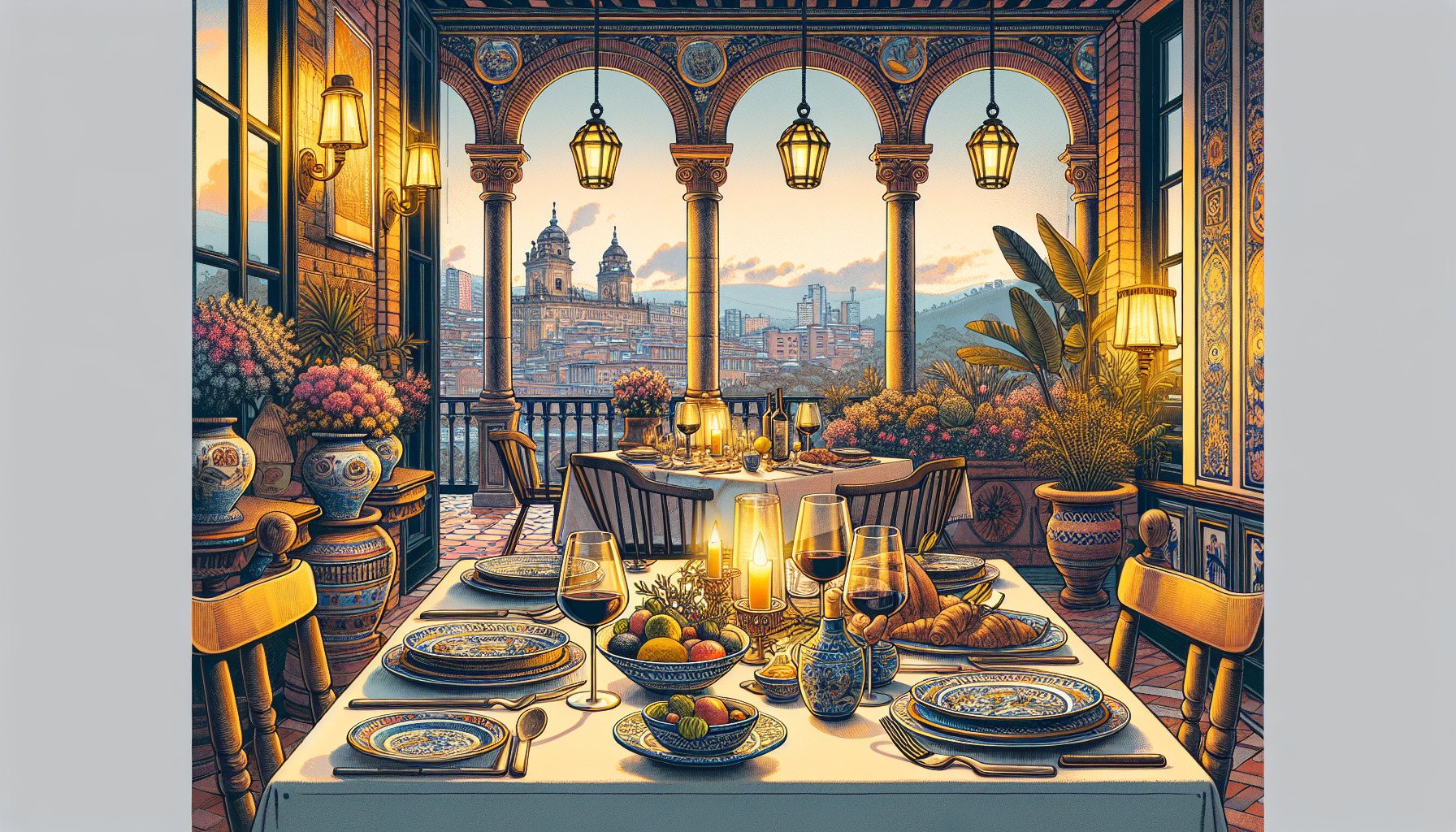 Romantic Spanish Dining in Fancy Bogotá Settings
