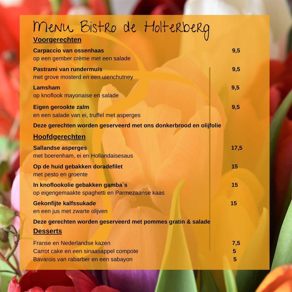 Menu at Bistro de Holterberg, Holten