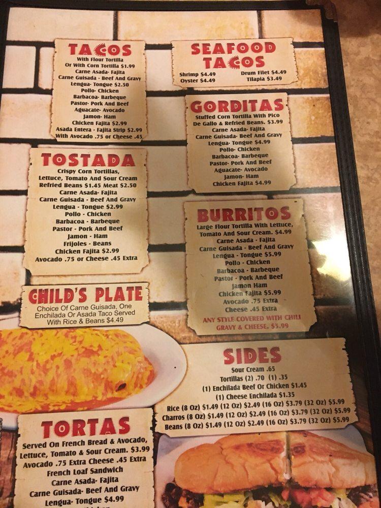 Menu at La Ribera restaurant, Corpus Christi, Morgan Ave