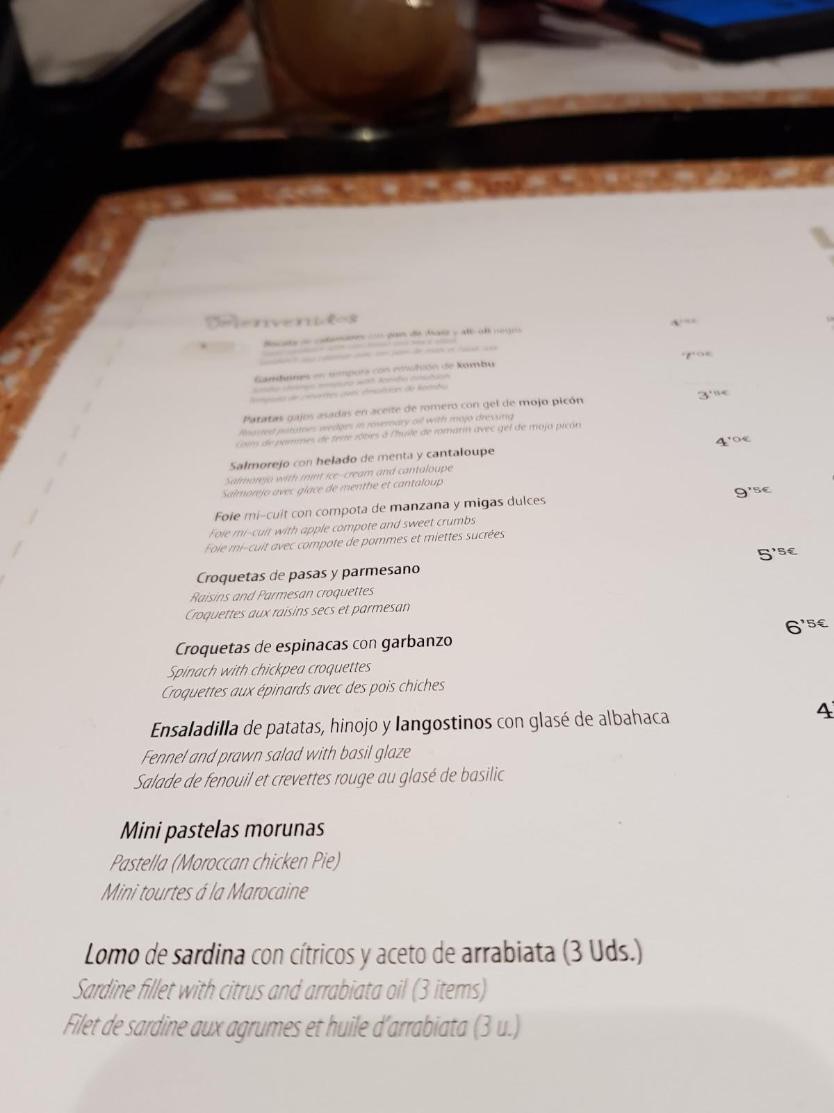 Menu at Restaurante Lob by EME, Seville