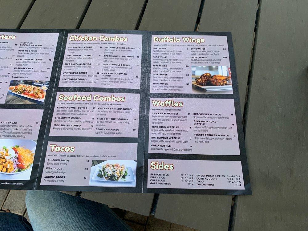 Menu at Phatz (Vero Beach) restaurant, Vero Beach, US-1 #104