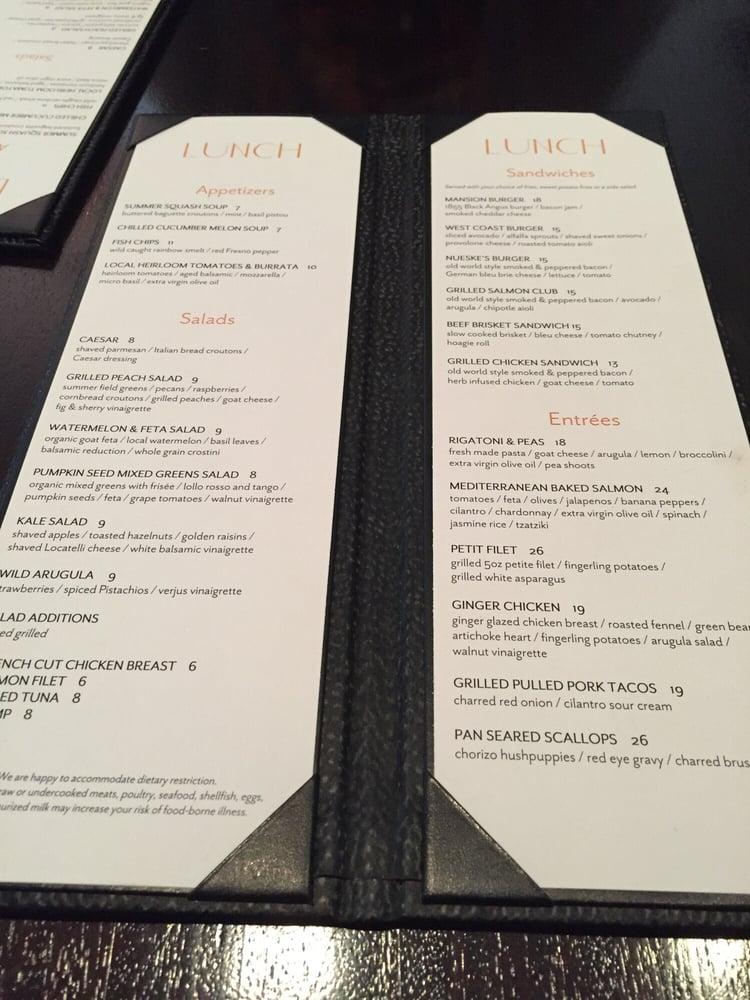 Menu at 700 Drayton Restaurant, Savannah