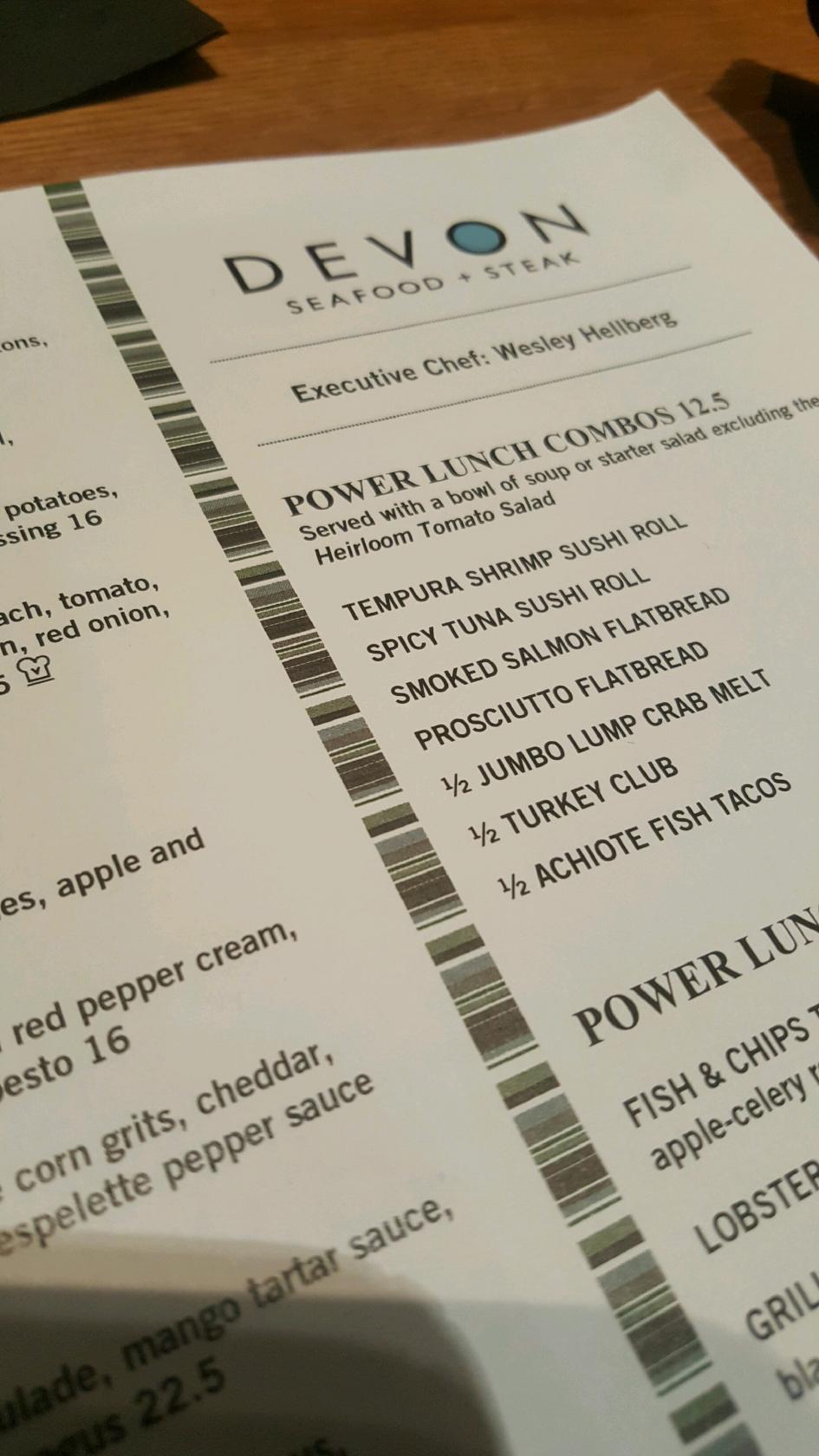 Menu at Devon Seafood & Steak pub & bar, Hershey