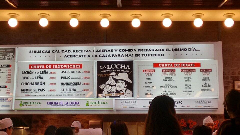 Menu at La Lucha Sangucheria Criolla restaurant, Independencia, Av ...