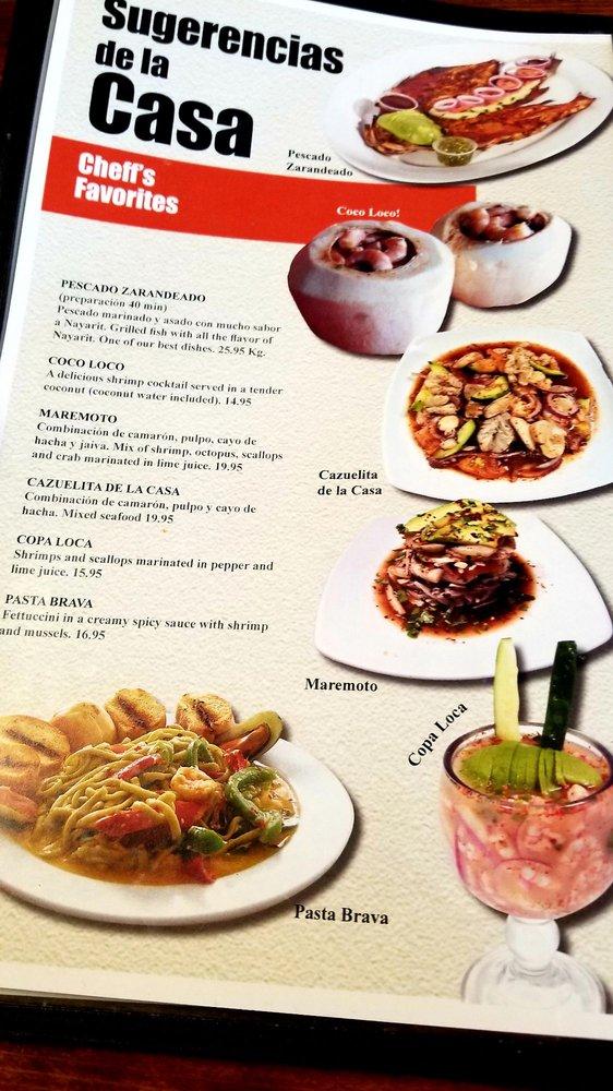 Menu at Mariscos Las Islitas restaurant, Madera