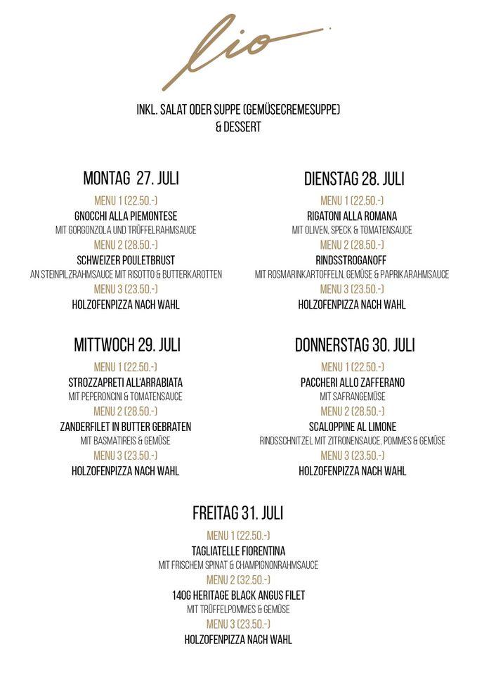 Speisekarte von Restaurant Lio, Schaan