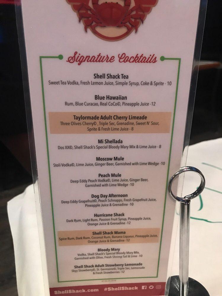 Menu at Shell Shack pub & bar, Houston