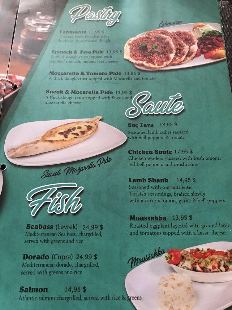 Menu at Turquaz Turkish Cuisine pub & bar, Orlando, International Dr