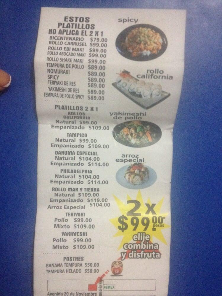 Carta del restaurante La Postal (Sucursal Col. 20 del Noviembre ...