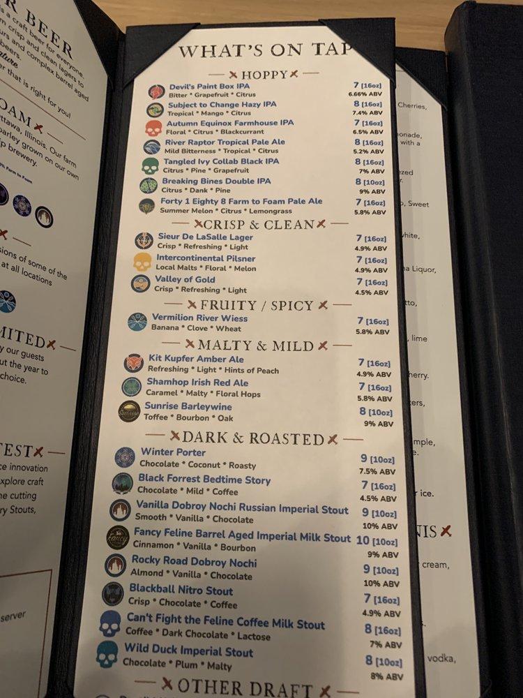 Menu at Hangar Two By Tangled Roots Brewing Company pub & bar, Glenview