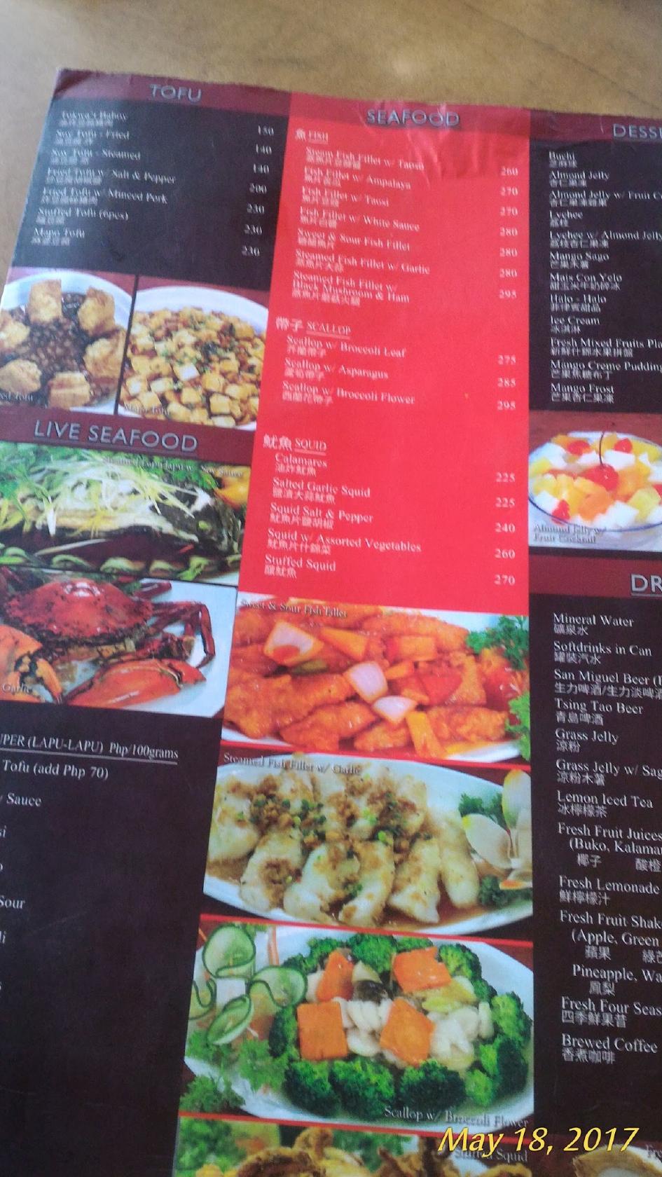 Menu at Ho Chai Lai Restaurant - Noveleta Branch, Noveleta, Manila ...