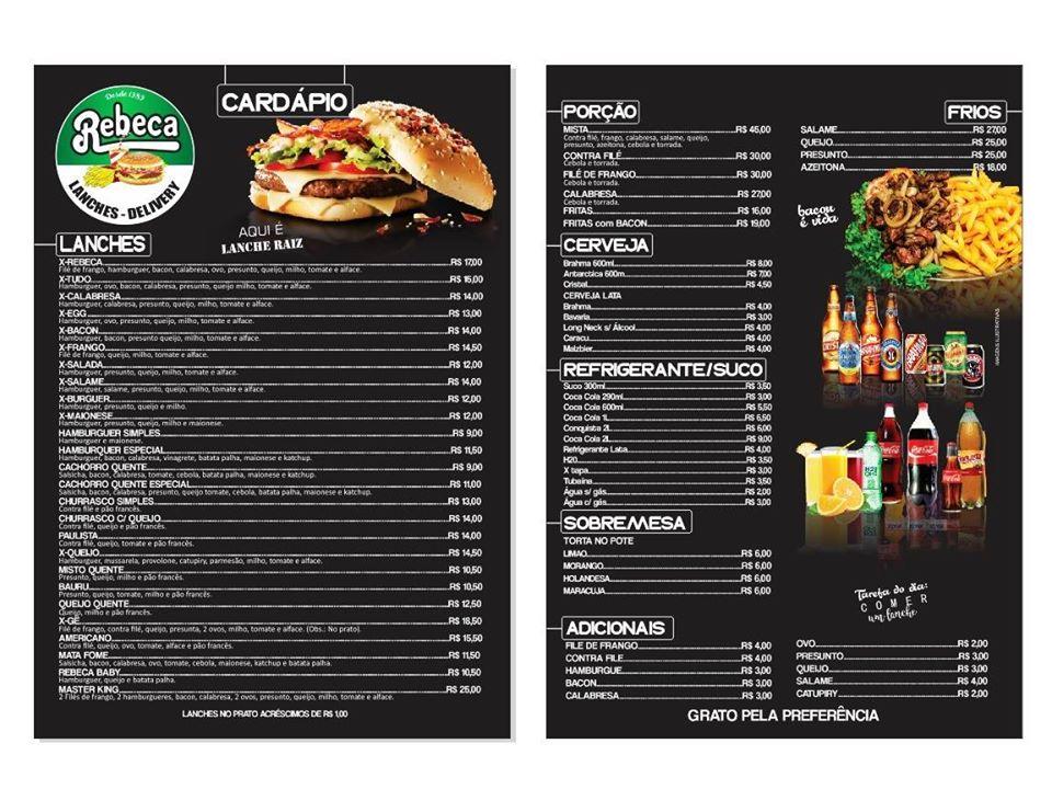 Menu at Rebeca Lanche pub & bar, Agudos