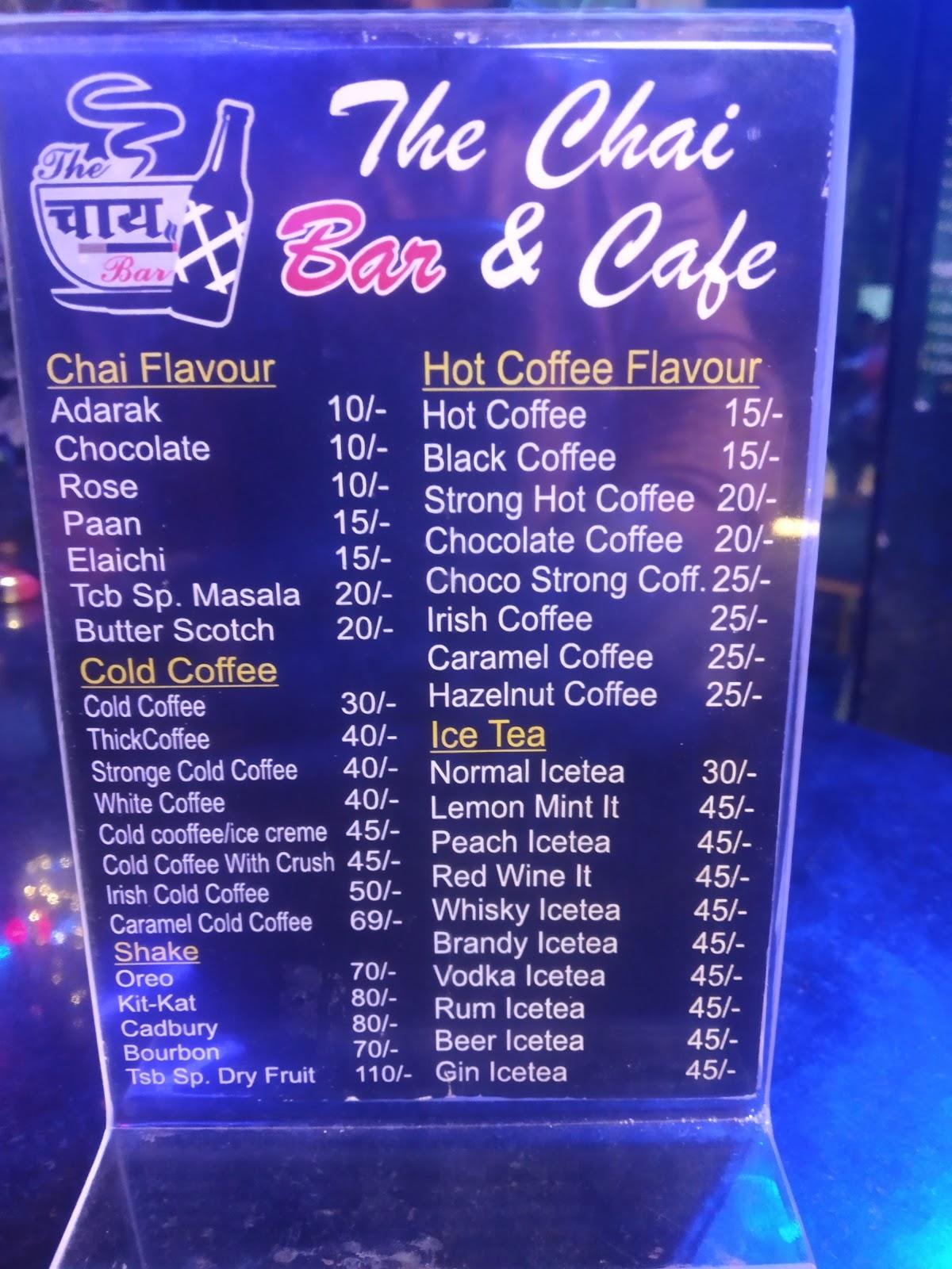 Menu At The Chai Bar Cafe Narhe Pune Menu At The Chai Bar Cafe Narhe Pune
