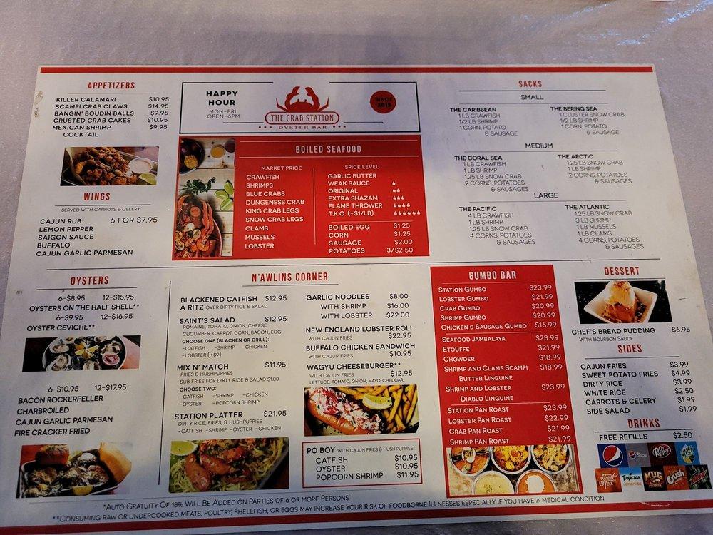 Menu at The Crab Station - Carrollton pub & bar, Carrollton
