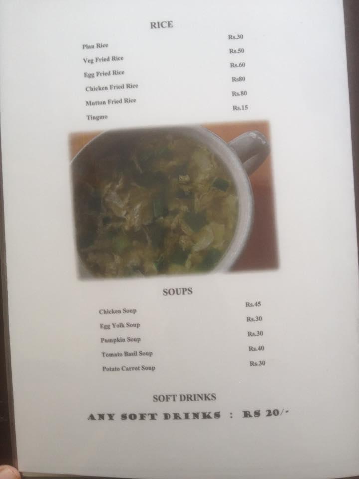 Menu at Tibet kitchen, Vadodara