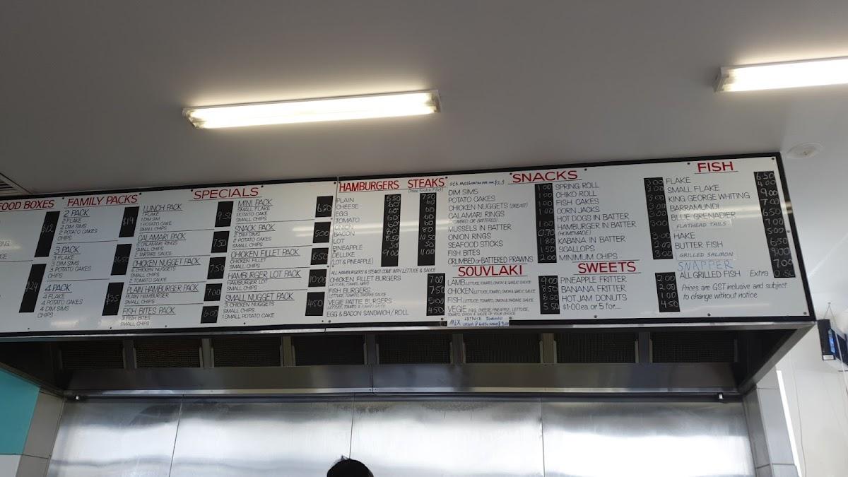 Carta del restaurante Hazel Glen Fish & Chips, Doreen