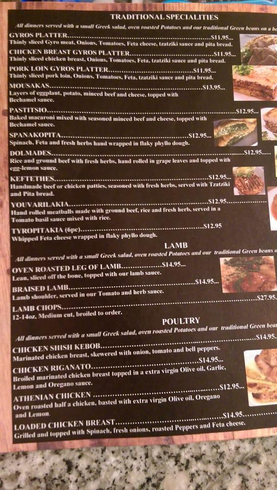 Menu at OPA! restaurant, Avon