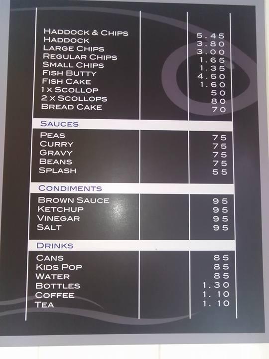 Menu at Ocean Wild restaurant, Leeds